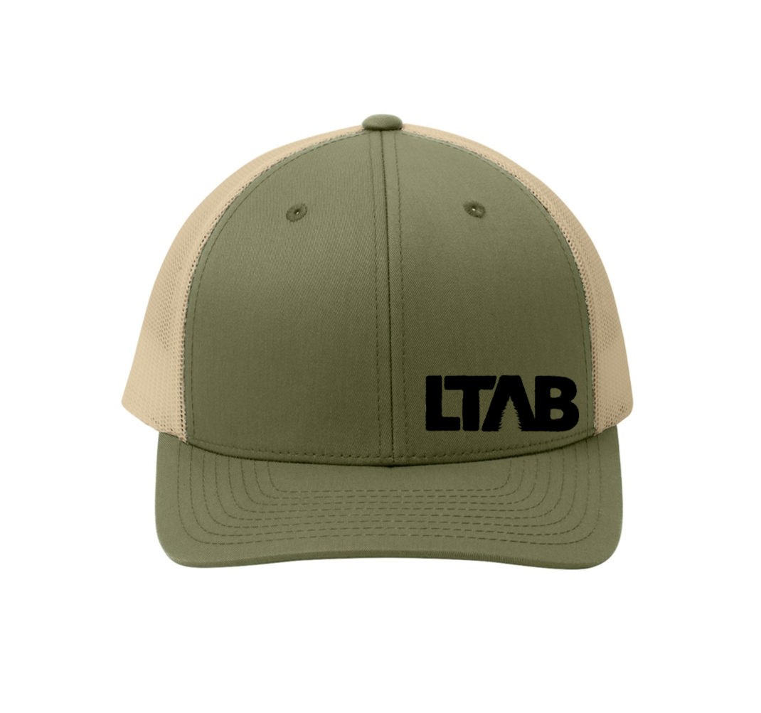 Green & Tan LTAB Offset Hat – Let The Adventure Begin